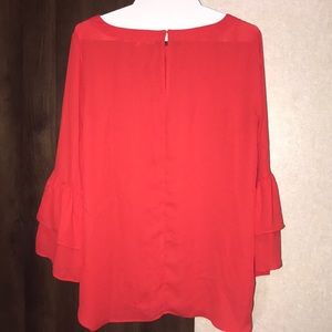 Violet & Claire | Tops | Violet Claire Tiered Cuffs Blouse Red | Poshmark